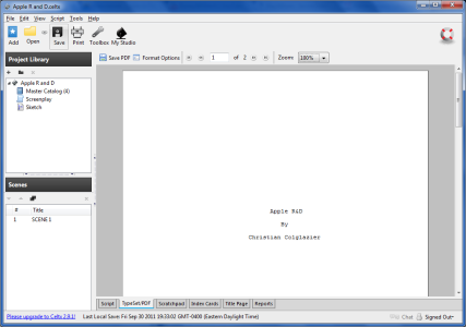 AquaMorph Productions » How to Write a Script with Celtx